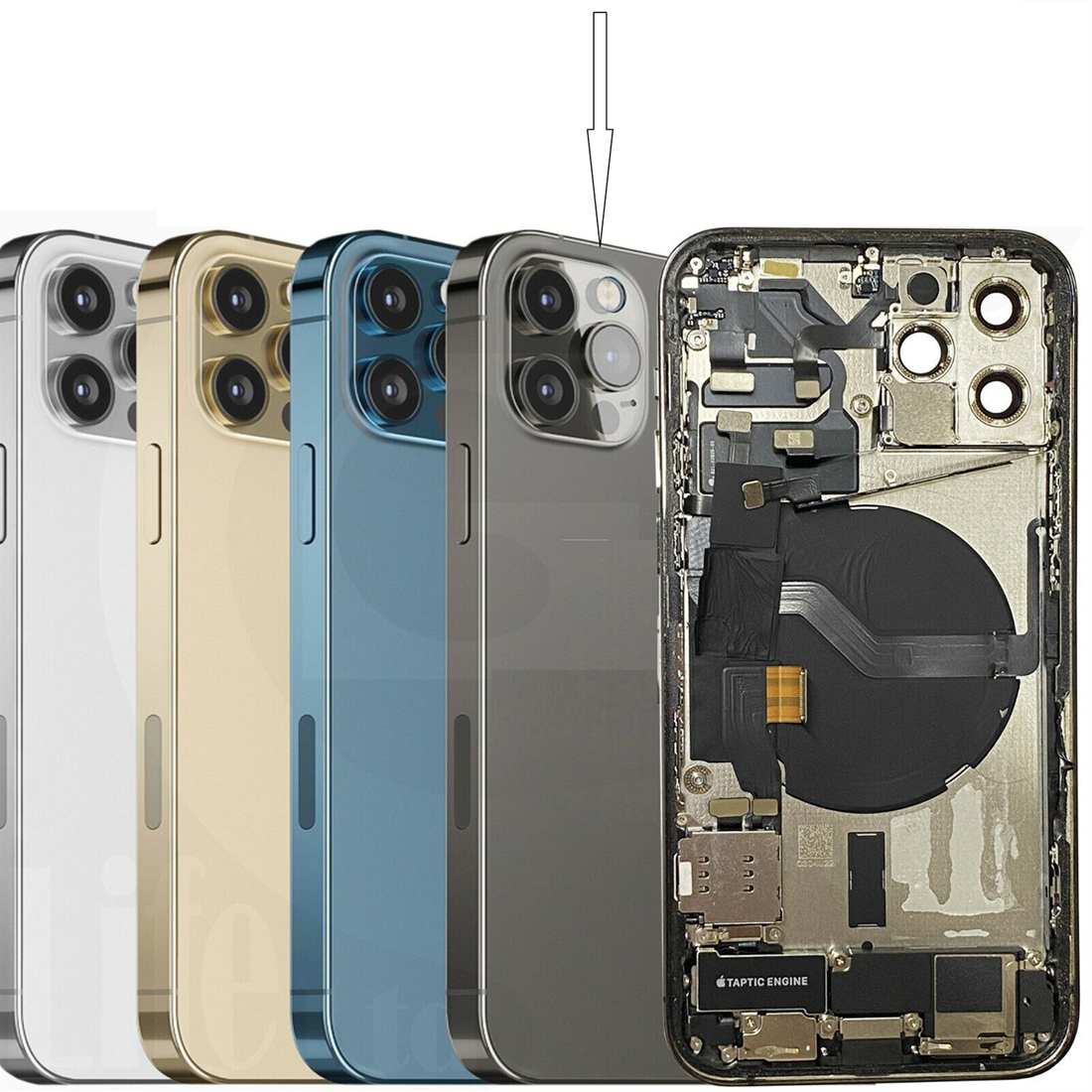 iPhone 12 Pro Max - Back Housing Complete (Pulled) no Battery - Zwart ...