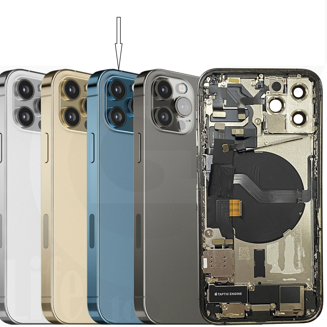 iPhone 12 Pro - Back Housing Complete (Pulled) no Battery - Blauw ...