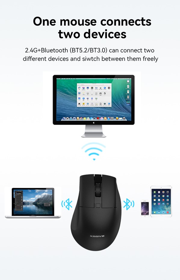 Xssive Bluetooth Wireless Mouse XSS-MS4RG - Rose Goud | MondiParts B.V.