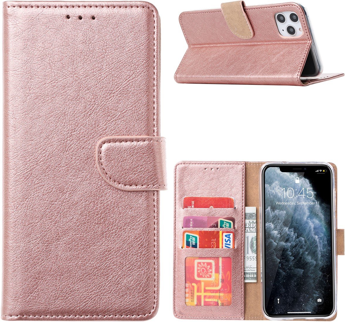 Book Case iPhone 15 Pro - Rose Goud | MondiParts B.V.