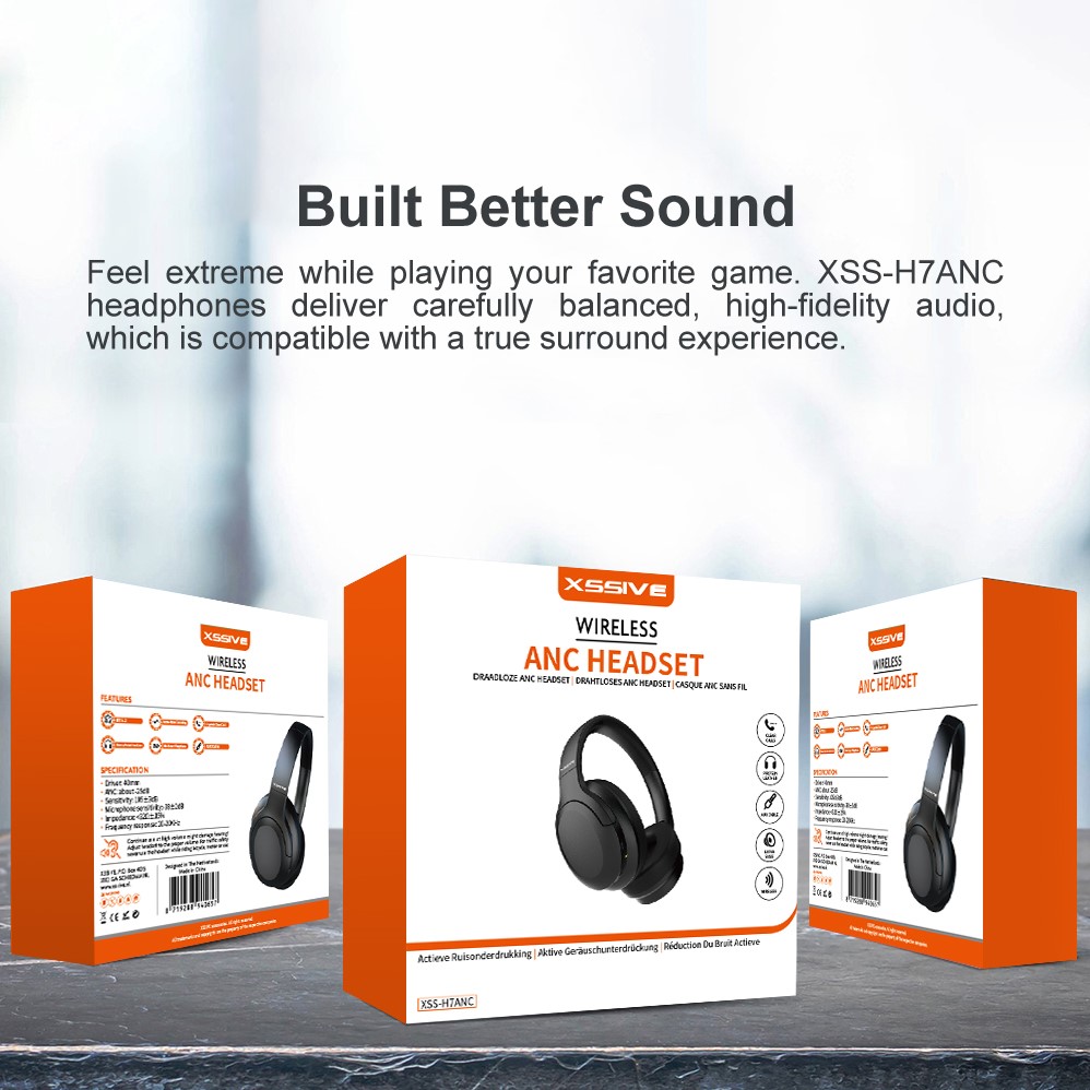 Xssive Wireless Hybrid ANC Headset XSS-H9ANC - Zwart | MondiParts B.V.