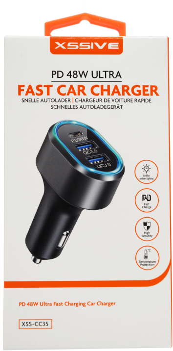 Xssive Fast Car Charger PD48W Ultra XSS-CC35 - Zwart | MondiParts B.V.