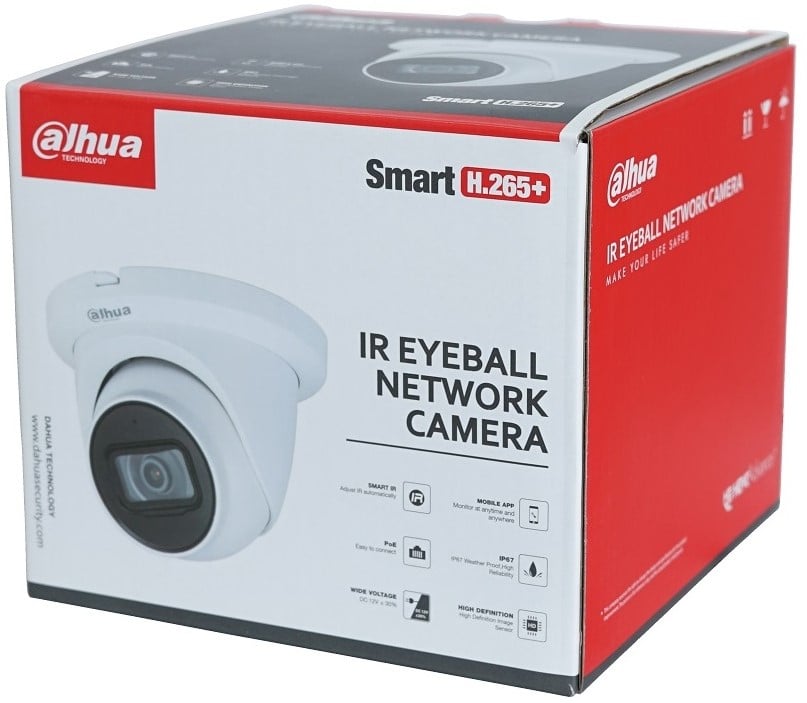 Dahua IR Eyeball Network Camera 4MP Smart H.265+ - White