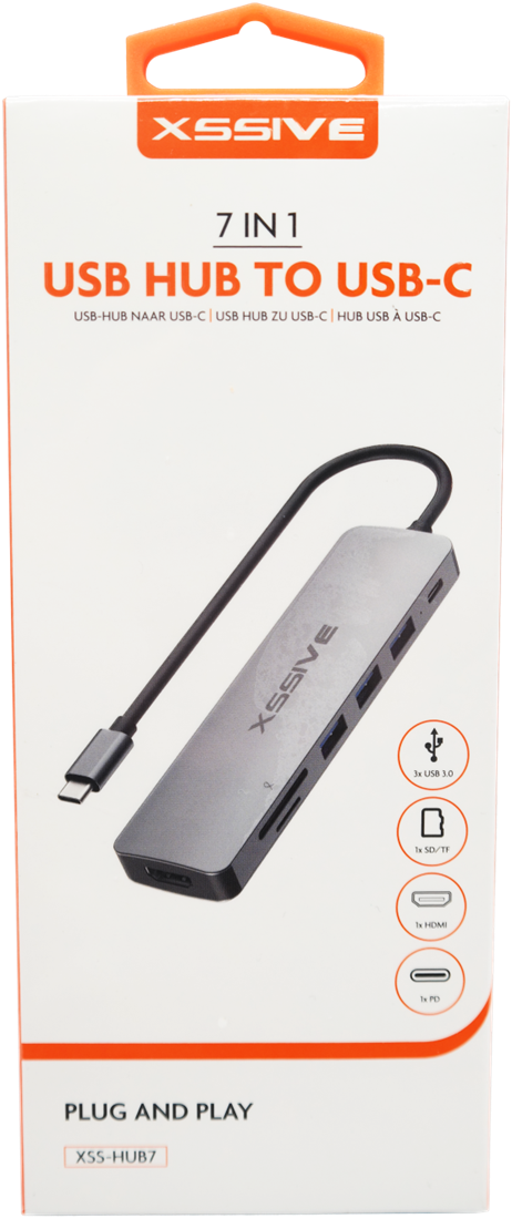 Xssive 7in1 USB Hub to USB-C XSS-HUB7 | MondiParts B.V.