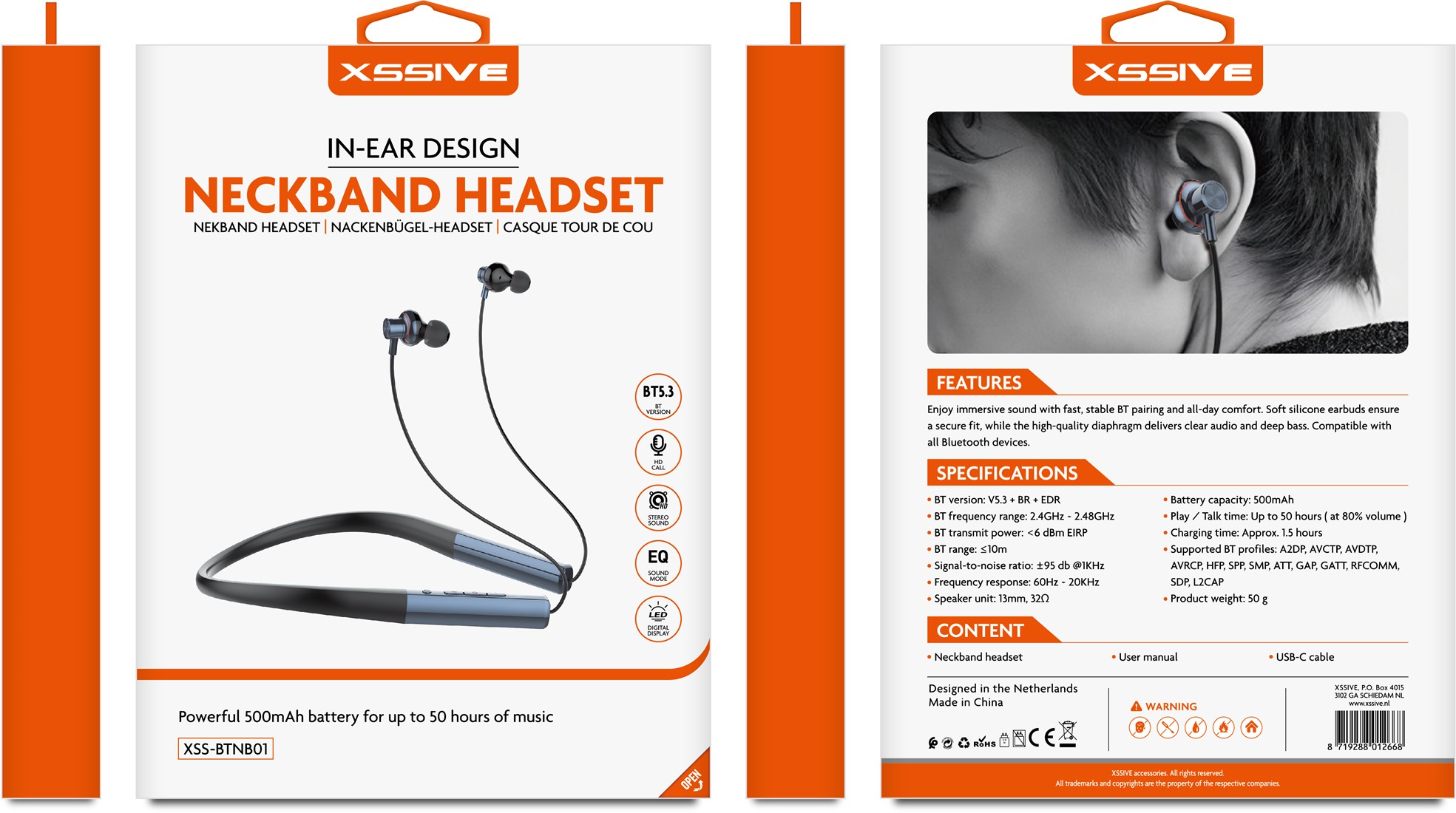 Xssive In-Ear Neckband Headset XSS-BTNB01 | MondiParts B.V.