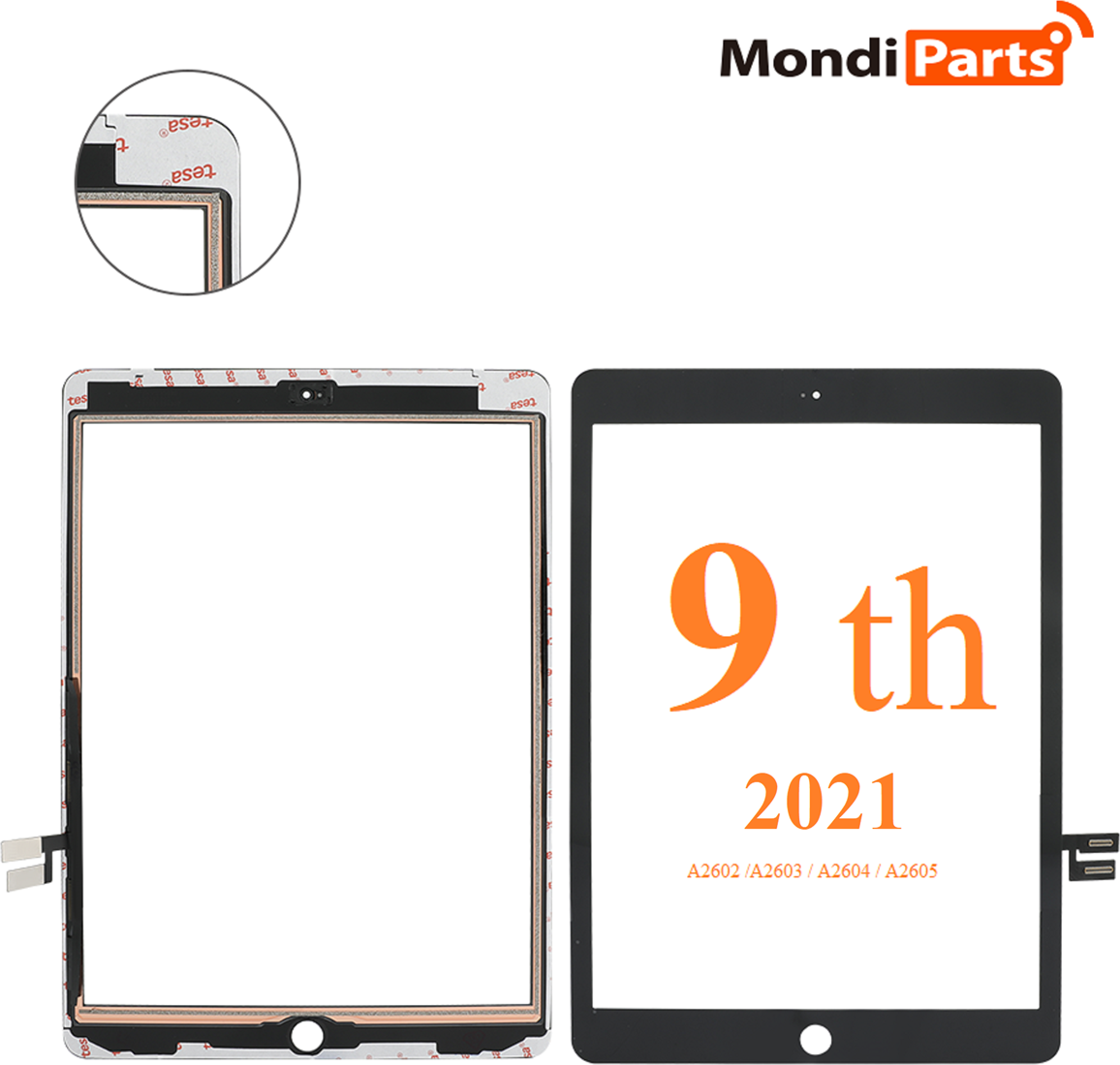 iPad 7th/8th/9th gen. 10.2 (2019-2020-2021) - Touch Screen NEW - Black ...