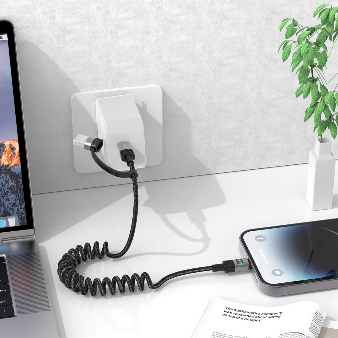 Xssive Stretchable 2in1 Cable XSS-SC-LCA 1.5m | MondiParts B.V.