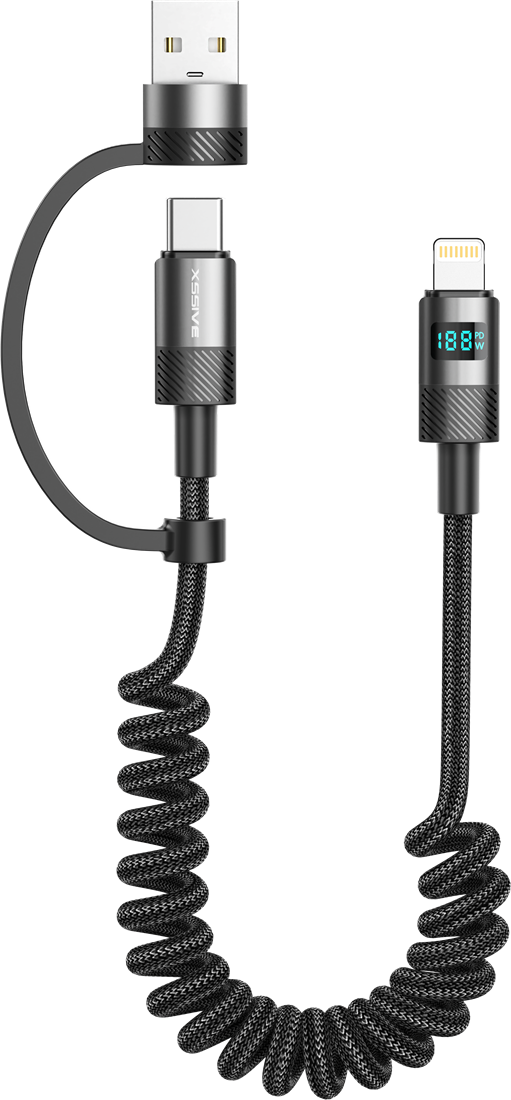 Xssive Stretchable 2in1 Cable XSS-SC-LCA 1.5m | MondiParts B.V.
