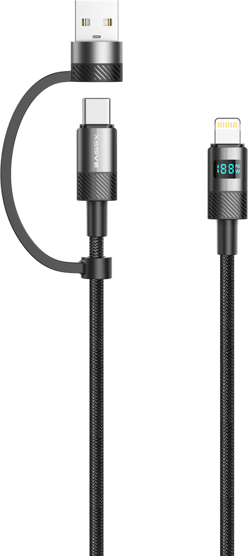 Xssive 2in1 PD Fast Charging Cable XSS-LCA-1.2m | MondiParts B.V.