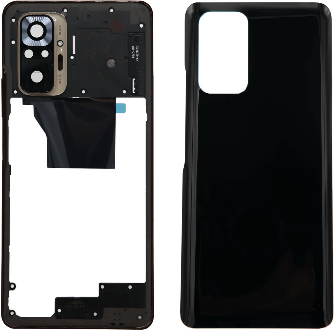 Battery Cover+Middle Frame Xiaomi Redmi Note 10 Pro 5G - Zwart ...