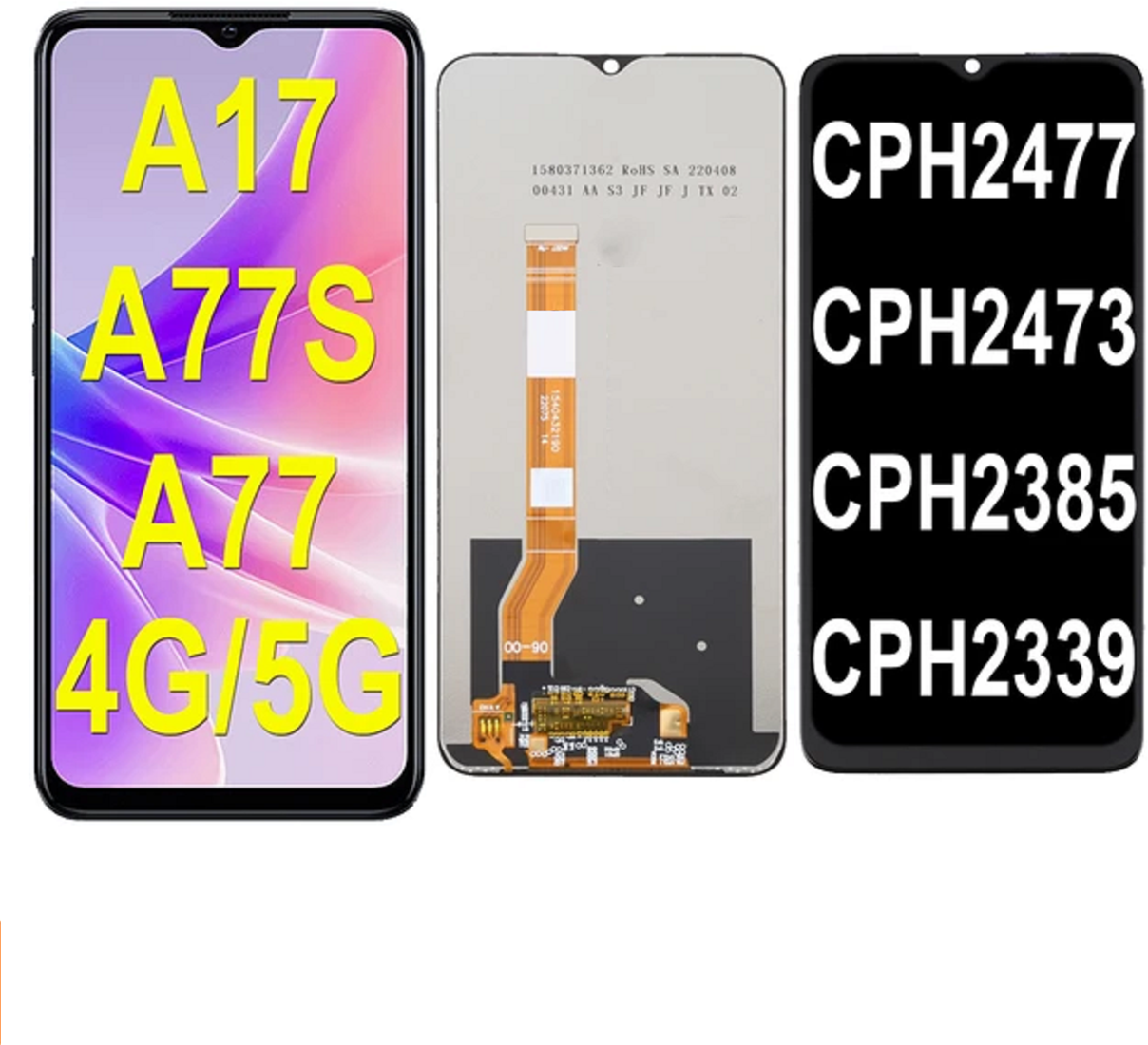Oppo A77 4G-5G/A77s - LCD Display Complete No Frame - Zwart ...