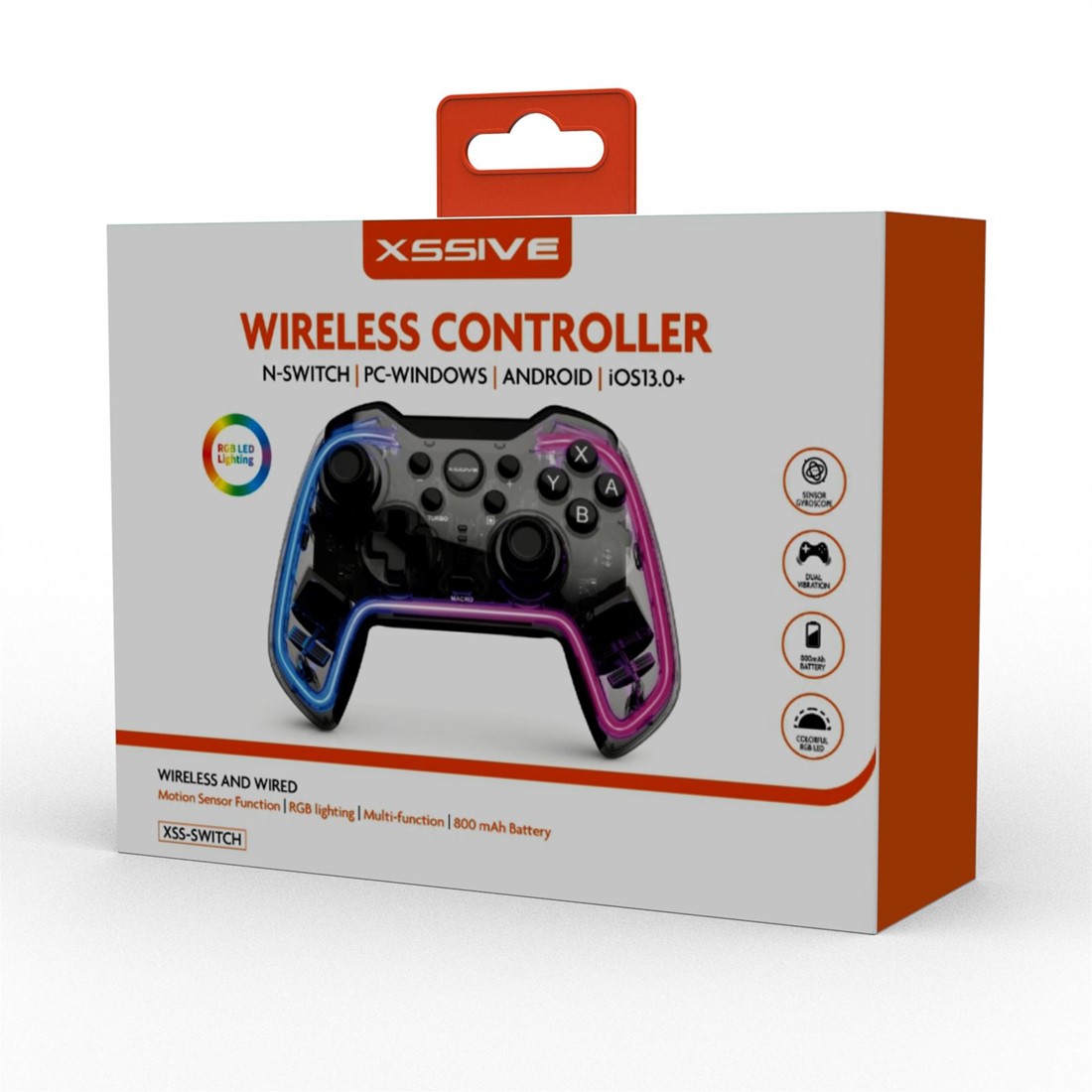 Xssive Nintendo Switch RGB Controller XSS-SWITCH - Smoke | MondiParts B.V.