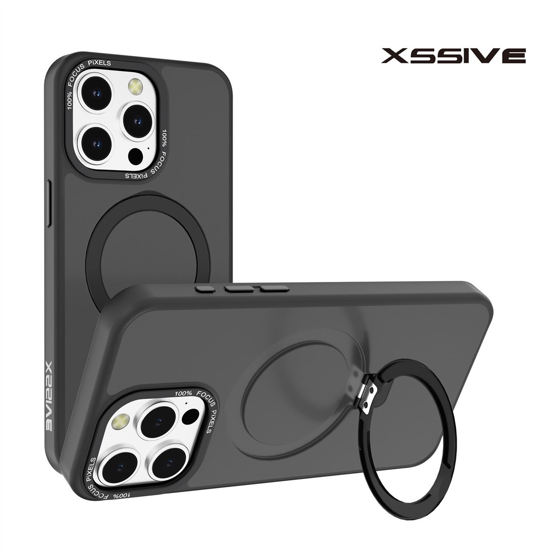 Xssive Back Case voor Magsafe Ronde Stand iPhone 12/12 Pro - Zwart ...