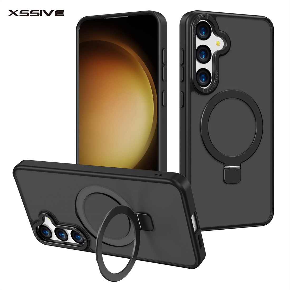 Xssive Back Case voor Magsafe Ronde Stand Galaxy S25 Ultra - Zwart ...