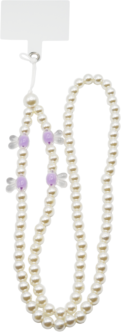 Koord voor Phone Case - Lang 70cm - Parel Wit/paars | MondiParts B.V.