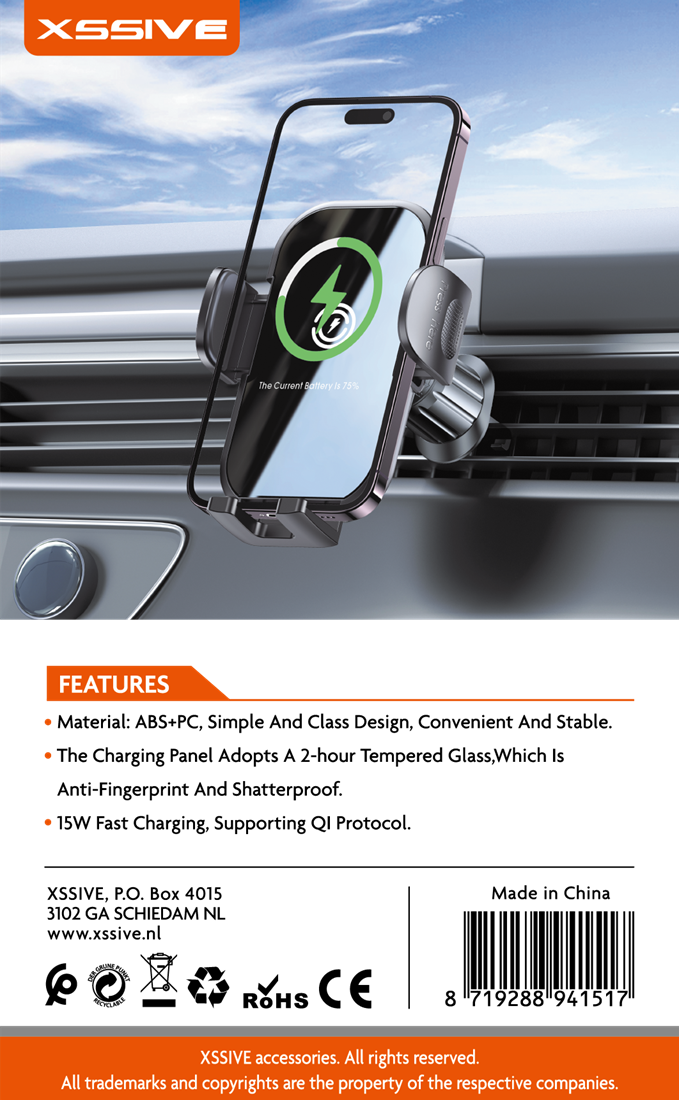 Xssive 15W Wireless Charger Auto Coil Aligning Car Holder XSS-CH110 ...