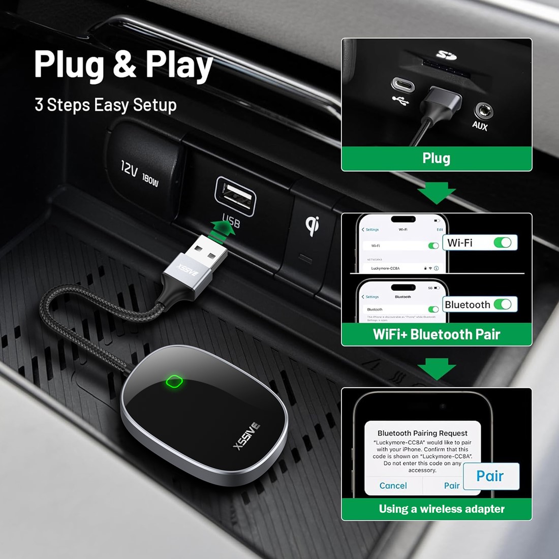 Xssive Wireless Adapter Car Play & Android Auto XSS-CP01 | MondiParts B.V.