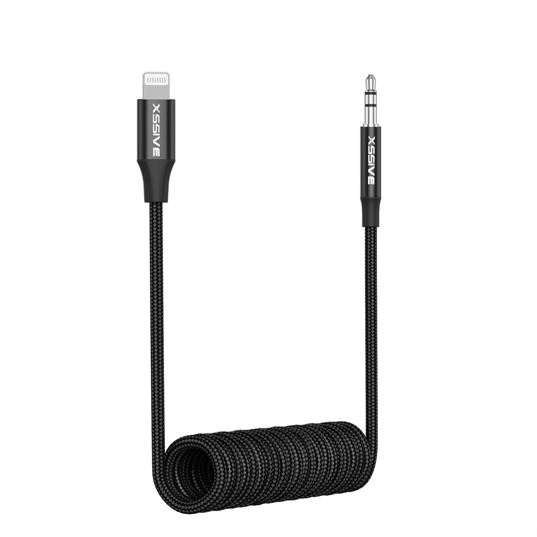 Xssive Stretchable Aux Cable 8-Pin to 3.5 Aux 1.5m. XSS-L3.5SBR ...