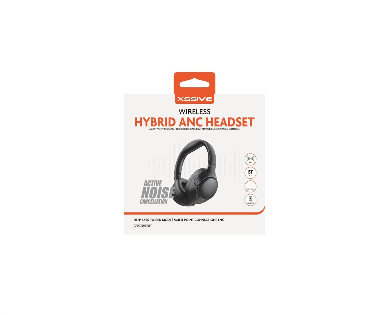 Xssive Wireless Hybrid ANC Headset XSS-H9ANC - Zwart | MondiParts B.V.